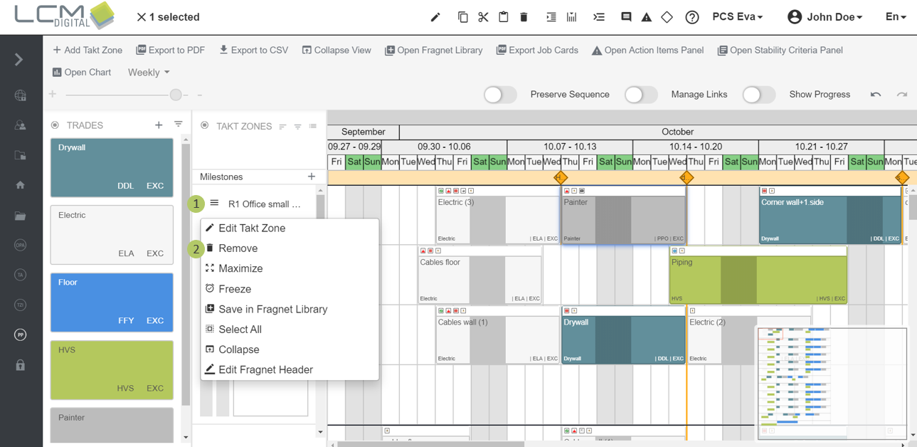 [1.x] Work with Takt Zones in the Process Plan – LCM Digital EN